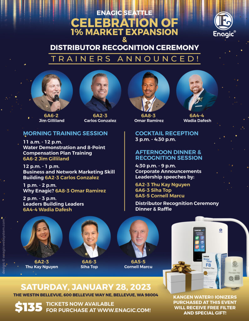 Enagic Seattle Celebration of 1% Market Expansion and Distributor ...